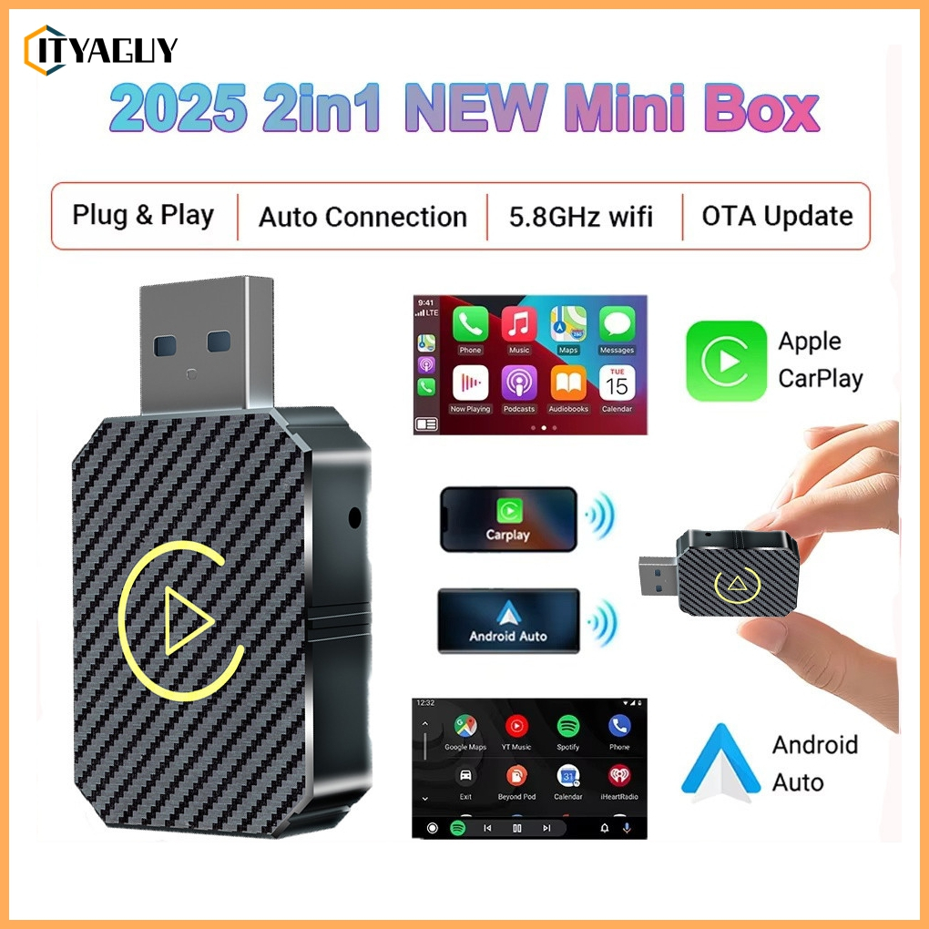 Adaptador Automático Sem Fio CarPlay Android Para Carro Com De Fábrica , E auto 2 Em 1 Dongle ...