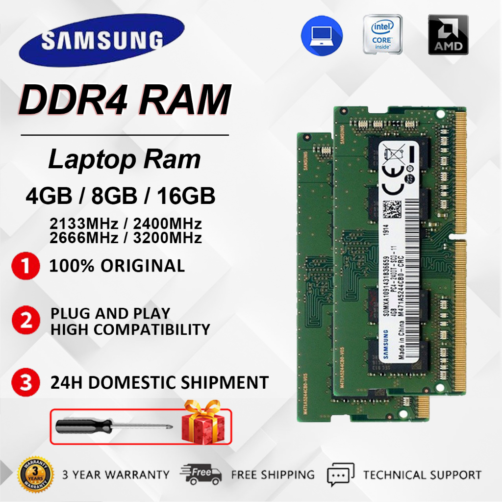 [Navio 24H] Samsung DDR4 4GB/8GB/16GB Laptop RAM 2400MHZ 2666MHZ Memória SODIMM Para notebooks ...