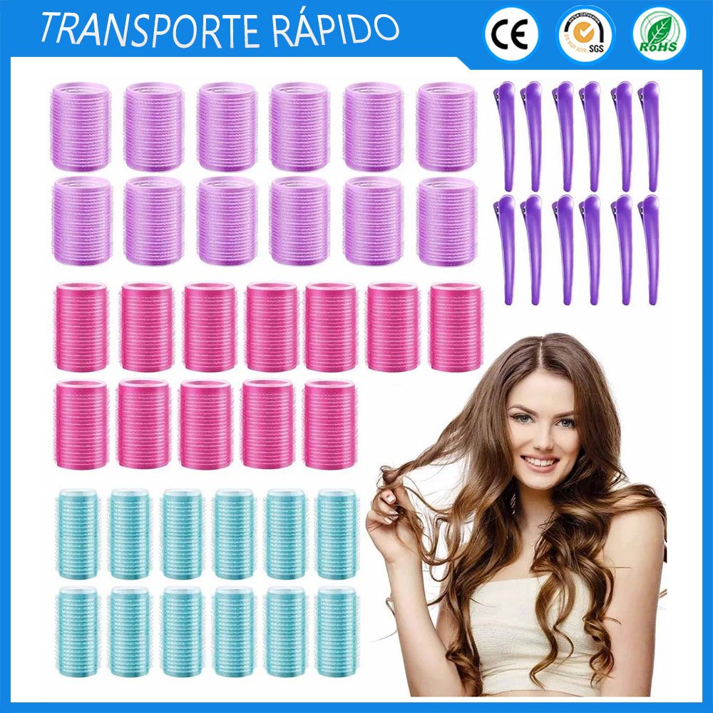 48x Kit Modelador de Cabelo Rolo de Franja Rolo Fofo Dispositivo ...