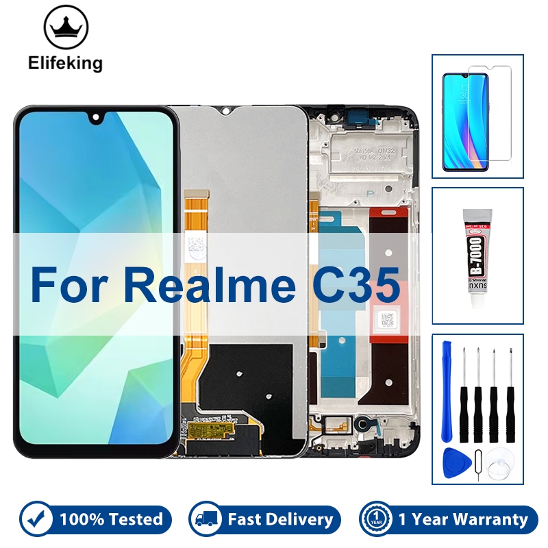 100 % Testado LCD Para OPPO Realme C35 Display Tela De Toque Digitador ...