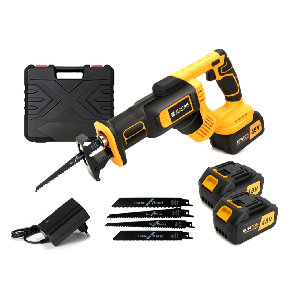 Serra Sabre 48v 3000rpm 26mm Para Madeira, Metal, Ossos e Carnes 2 baterias 4 Lâminas De Corte ...