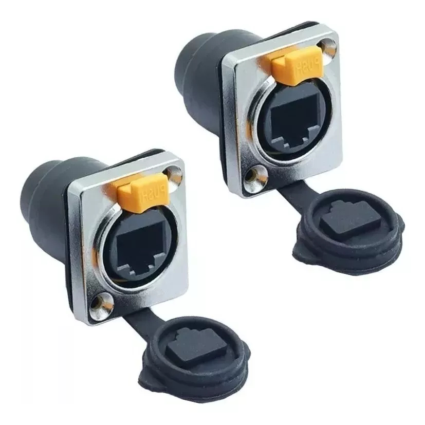 2pcs Conector Para Ethercon Rj45 Painel Led Rede Fêmea Duplo | Shopee ...