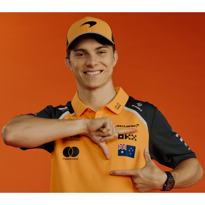 McLaren 2025 2026 f1 Equipe Oscar Piastri Driver Set Up Camiseta polo ...