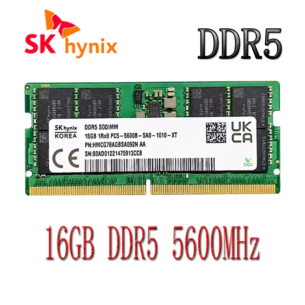 SK Hynix DDR5 SODIMM RAM 16GB DDR5 5600MHz PC5-44800S 1.1V Memória Para Notebook CL46 | Shopee ...