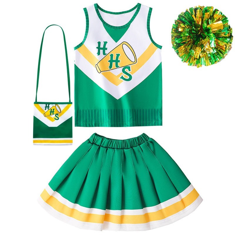 Stranger Things 4 Girl cheerleading Vestido De Duas Peças Colete Saia ...