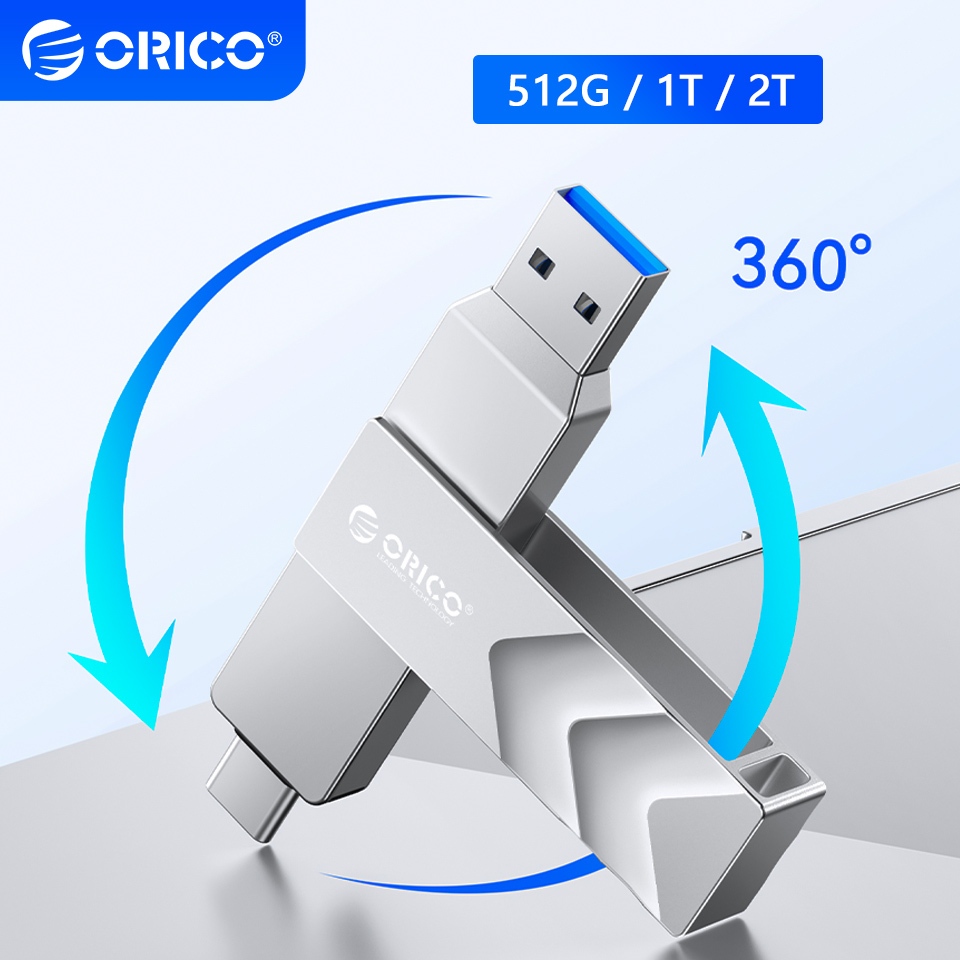 ORICO 512GB 1TB 2TB USB 3.2 Unidades Flash 10Gbps Porta Dupla A Tipo C Pendrive Metal Memória ...