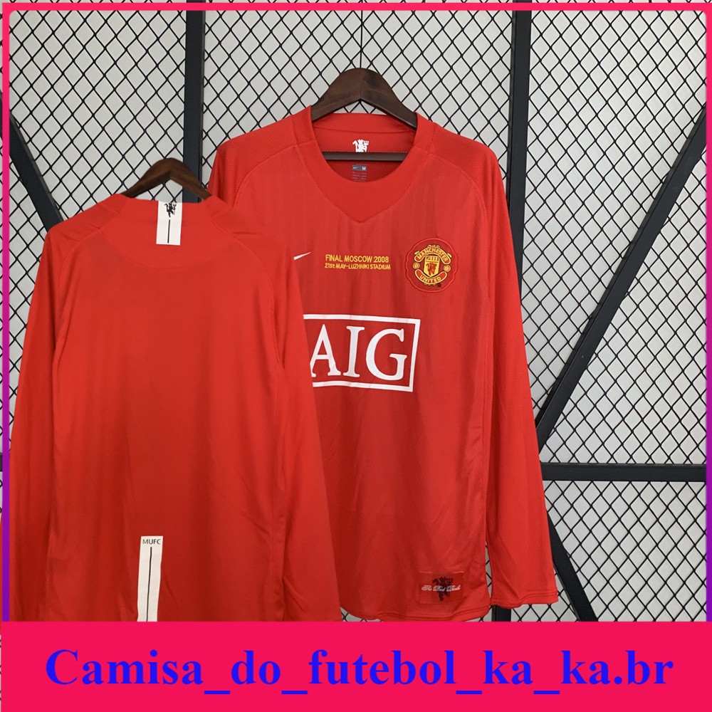 Camisa Retro M-U2007-08 Ronaldo Camisa vermelha de manga comprida BVHG ...