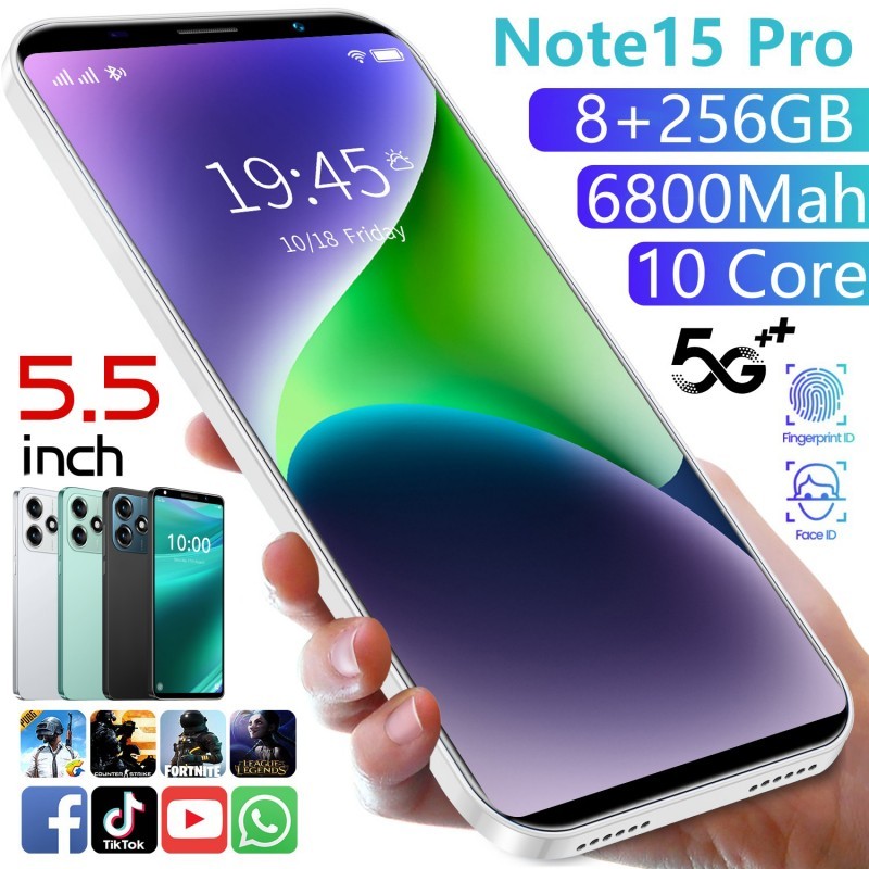 Celular Note15 Pro 5.5 Polegadas 8 + 256 Gb Android 5G Smartphone | Shopee Brasil