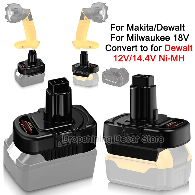 Adaptador de Bateria Makita/Dewalt/Milwaukee 18V Converter para Ferramenta Dewalt 12V/14,4V Ni ...