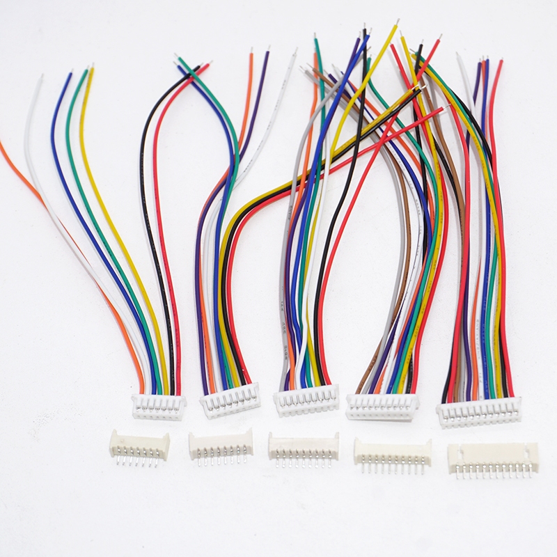 10 Conjuntos JST 1.25mm 10CM 100MM Conector De Cabo De Fio Micro Passo 1.25mm 2/3/4/5/6/8/12 ...