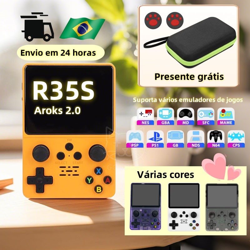 R35S console portátil,mini game retro portatil,64 GB,video game 15000 ...
