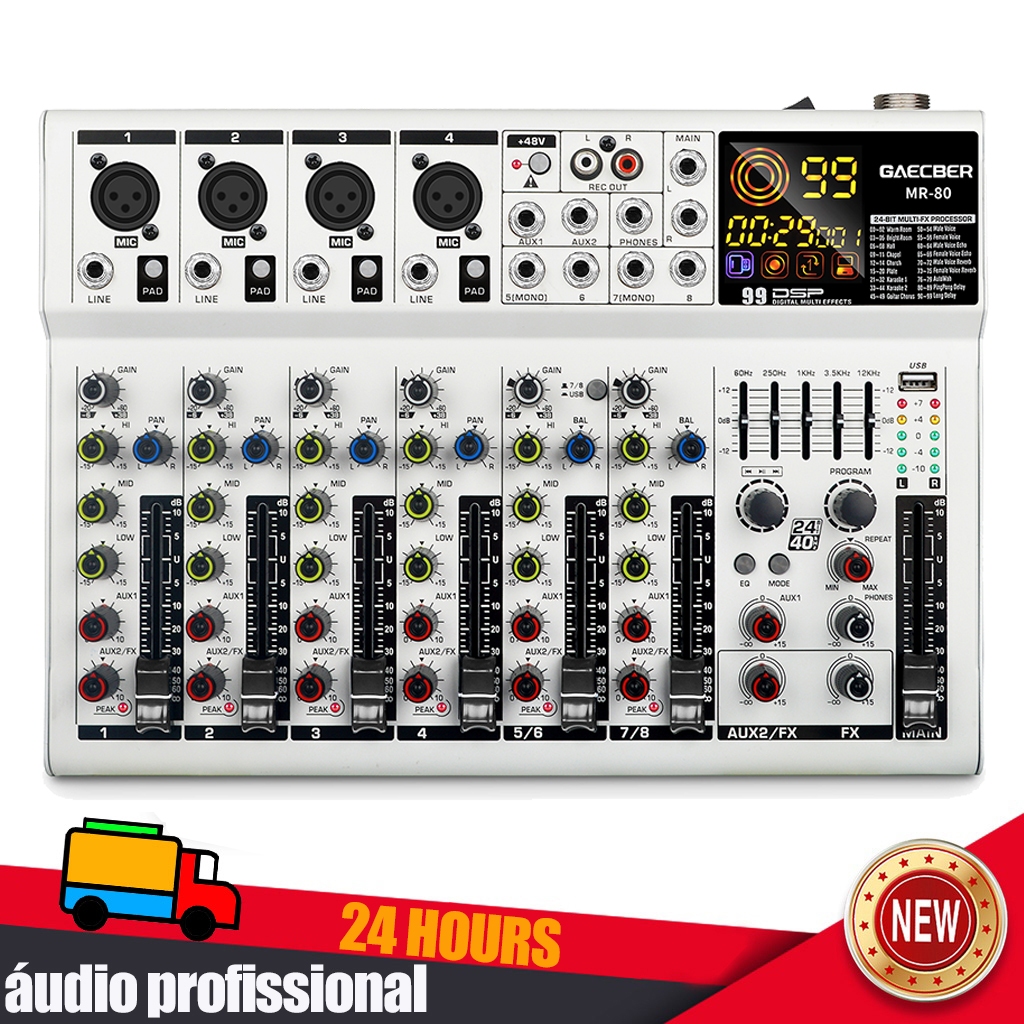 Mixer De Áudio Propesyonal na Misturador Profissional Porta USB ...