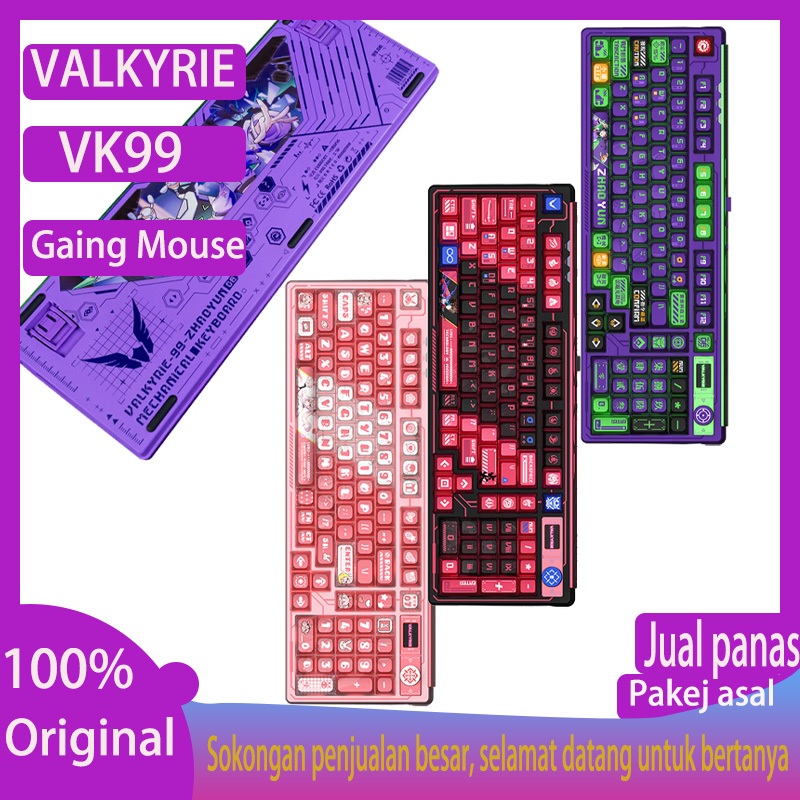 VALKYRIE VK99 Teclado Mecânico Sem Fio Tri-Mode RGB Retroiluminado Hot ...