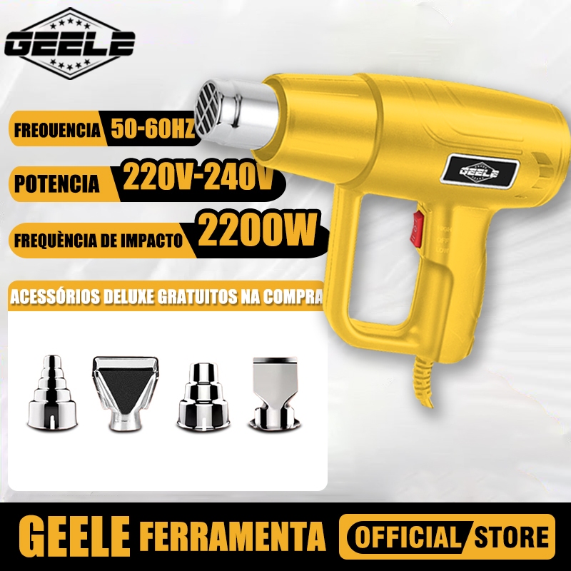 Soprador Térmico 2200w 220V Ar Quente 2 Velocidades temperatura até 520 ...