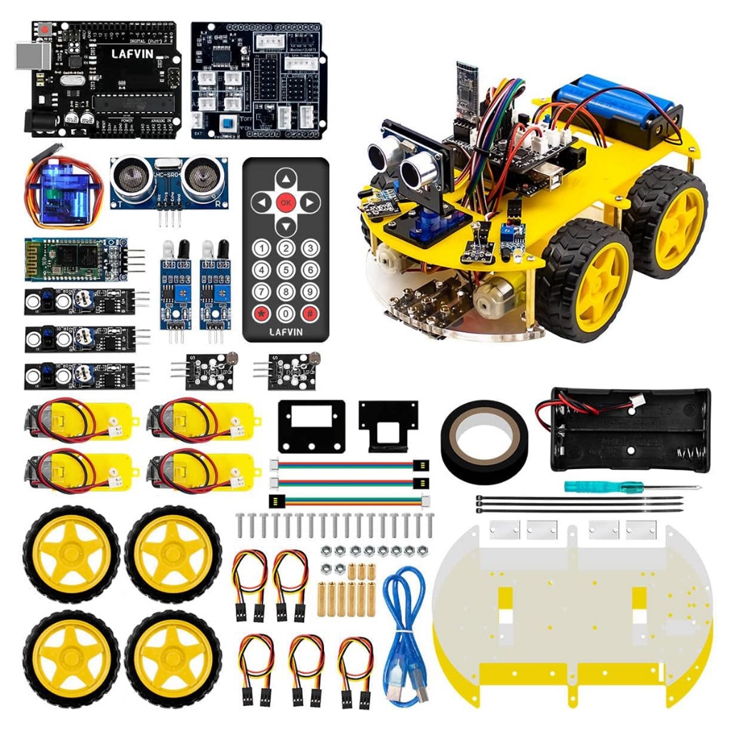Conjunto De Kit De Carro Robô Inteligente LAFVIN Arduino Para UNO R3 ...
