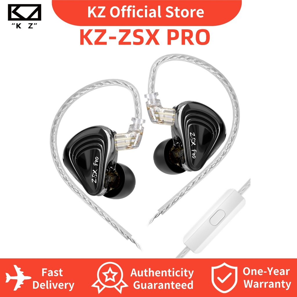 KZ ZSX Pro 12 Driver Híbrido Monitores Intra-Auriculares Fones De Ouvido De Alta Fidelidade Com ...