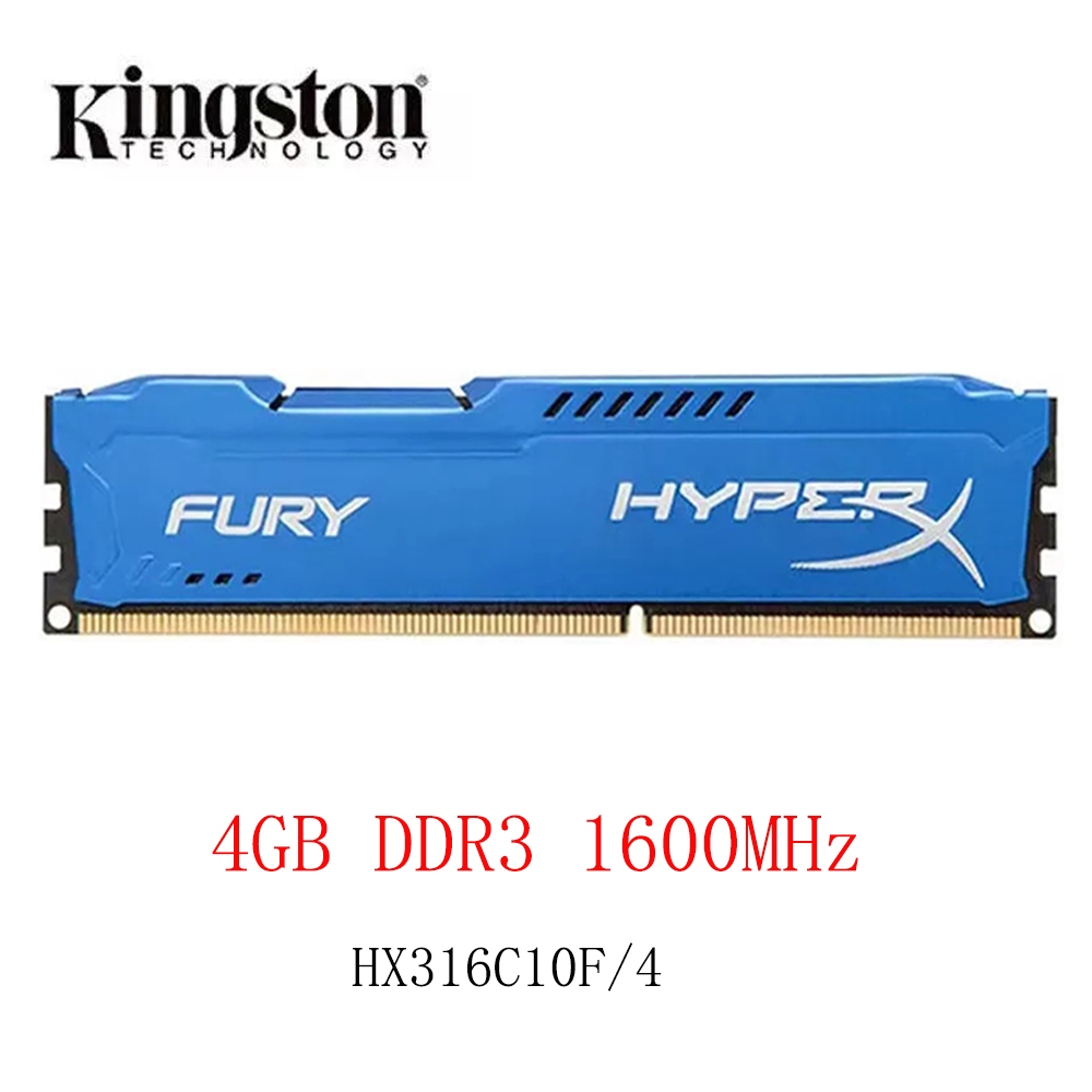 Kingston HyperX Fury DDR3 RAM 4 Gb DDR3 1600 Mhz Memória De Mesa Para PC HX316C10F/4 240 Pinos ...