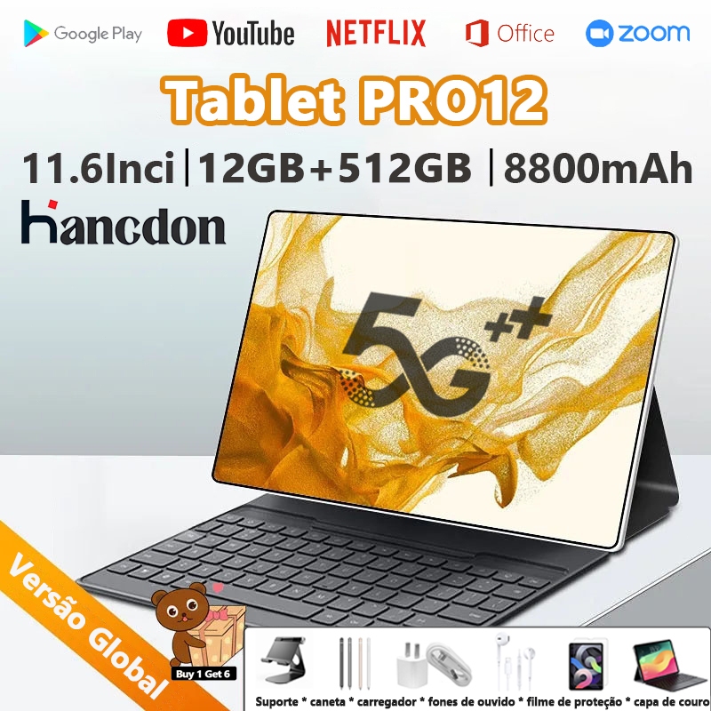 2025 Original Tab Pro 12 Tablet Android 11.6 Polegada 5G 12/512GB ...