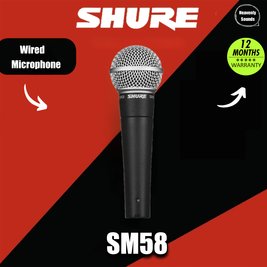 Microfone Profissional Cardióide Dinâmico Com Fio shure SM58-LC SM 58 ...