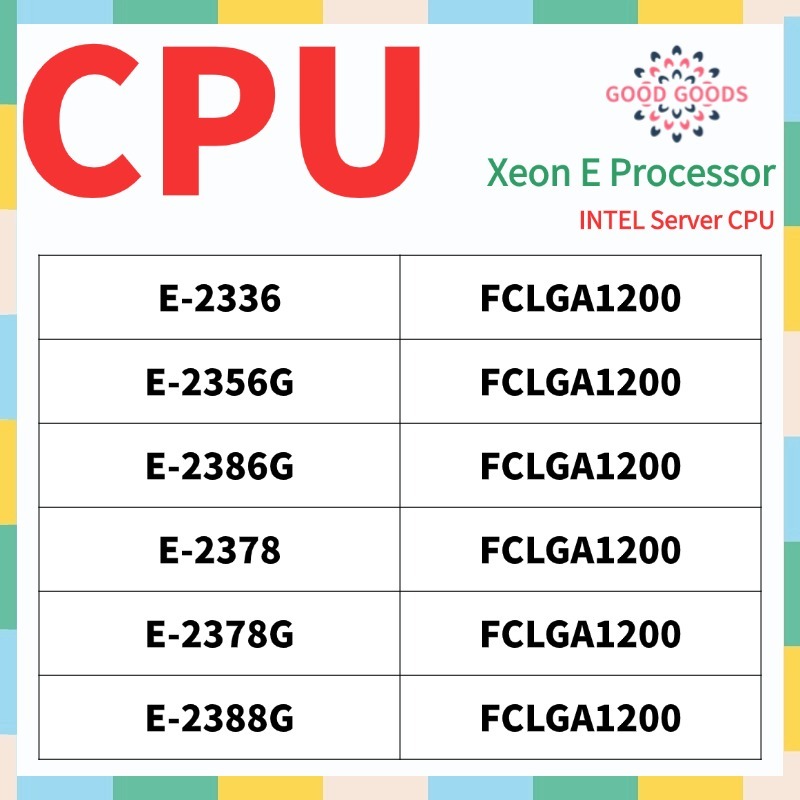 E-2336 2356G 2386G-2378 2378G 2388G INTEL Xeon Série Servidor CPU LGA1200 | Shopee Brasil
