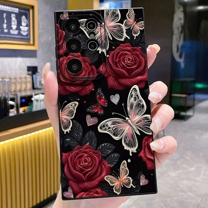 Capa De Telefone Para Samsung A15 A16 A06 A56 A36 A26 A25 A35 A55 A05 A54 A34 A14 Bela Rosa ...