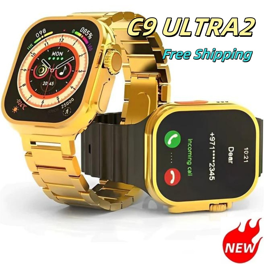 【With Golden strap】2026 Novo C9 Ultra MAX Gold Smart Watch Capacidade ...