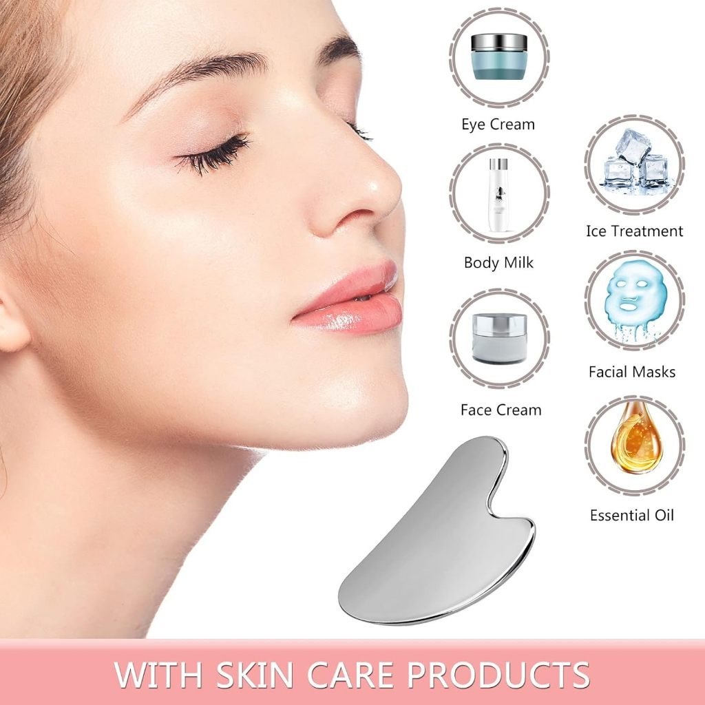 Gua Sha Inox 304 Anti Idade Skincare Drenagem Facial E Muscular ...