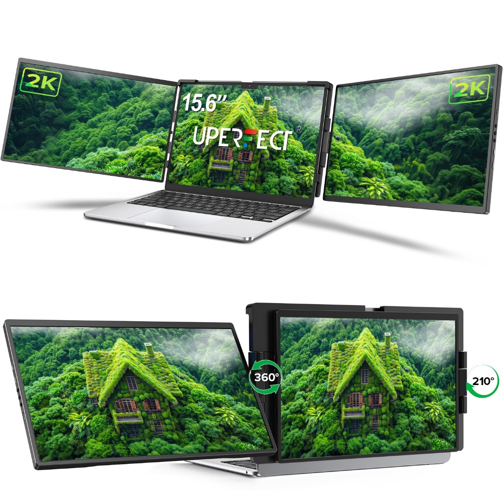 【Enviar do Brasil】UPERFECT Monitor Portátil Duas telas 14 inch 2K 60HZ ...