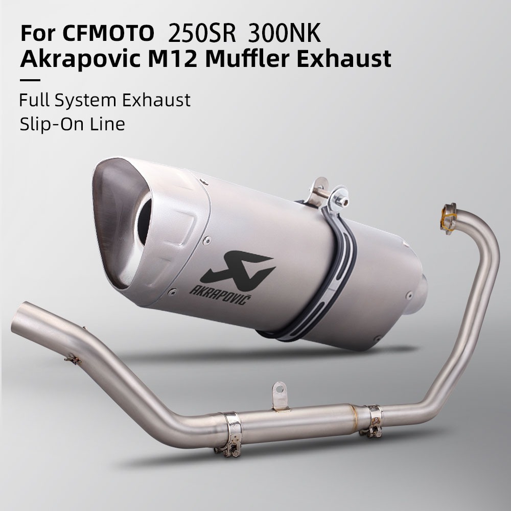 Para CFMOTO 250SR NK250 300SR NK300 Sistema Completo De Escape Da Motocicleta Modificar Coletor ...