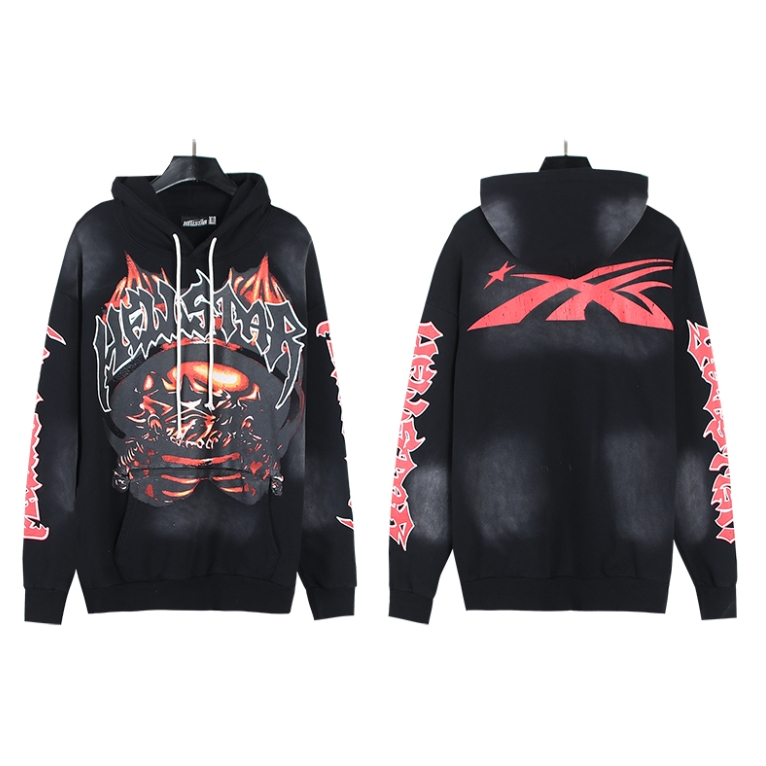 Hellstar Hellstar Wash Water Distressed Terry High Street Moletom com ...