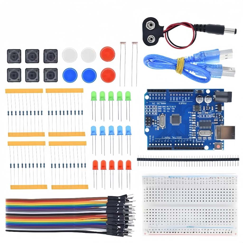 Kit Uno R3 Iniciante Protoboard Para R3 modelo arduo resistor, leds ...