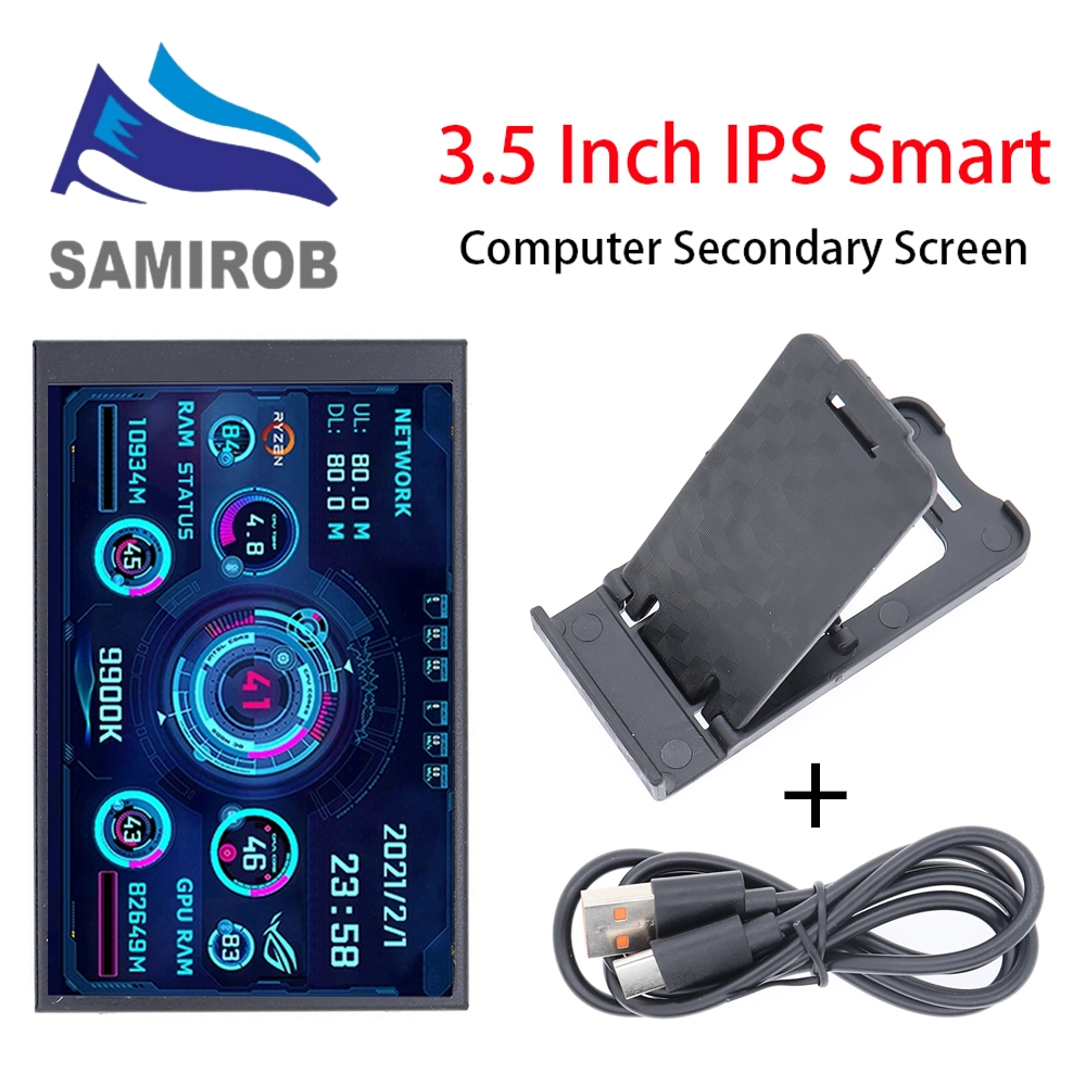 3.5'IPS USB Tipo-C PC Tela Secundária Para CPU GPU RAM HDD ...