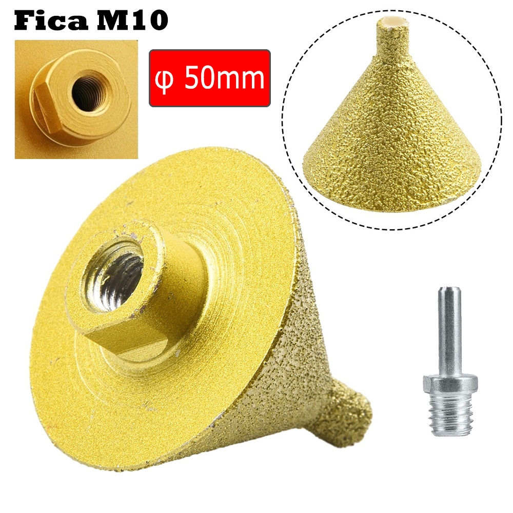 Broca Diamantada Chanfrada para Mandrilar, 50mm, M10, Dourada | Shopee ...