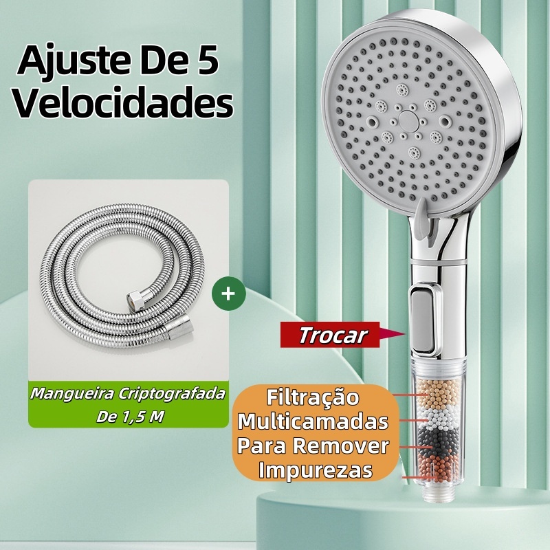 Ducha De Alta Pressão 6 Modos De Saída De Agua Com Silicone Líquido ...