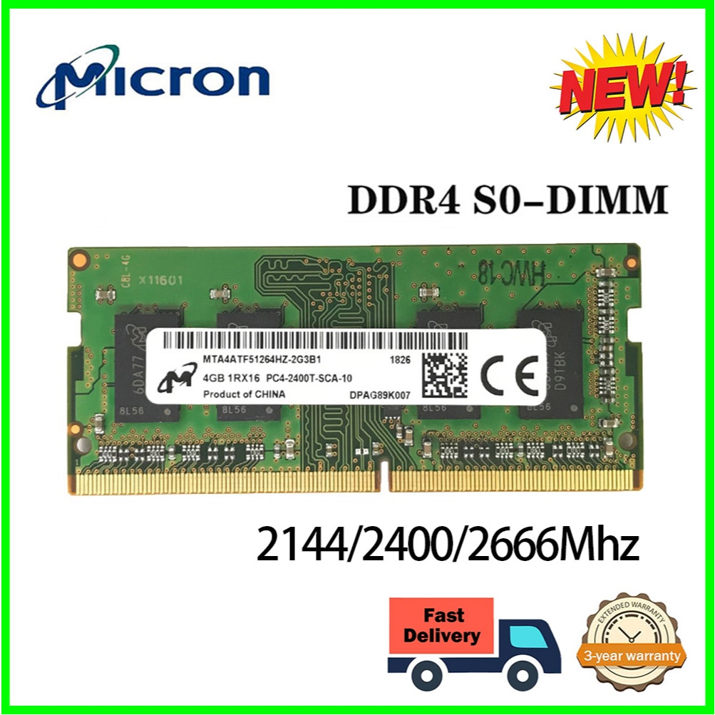 Memória Micron DDR4 4GB 8GB 16GB RAM 2133MHz 2400MHz 2666MHz 3200MHz PC4 Para Notebook 1.2V ...