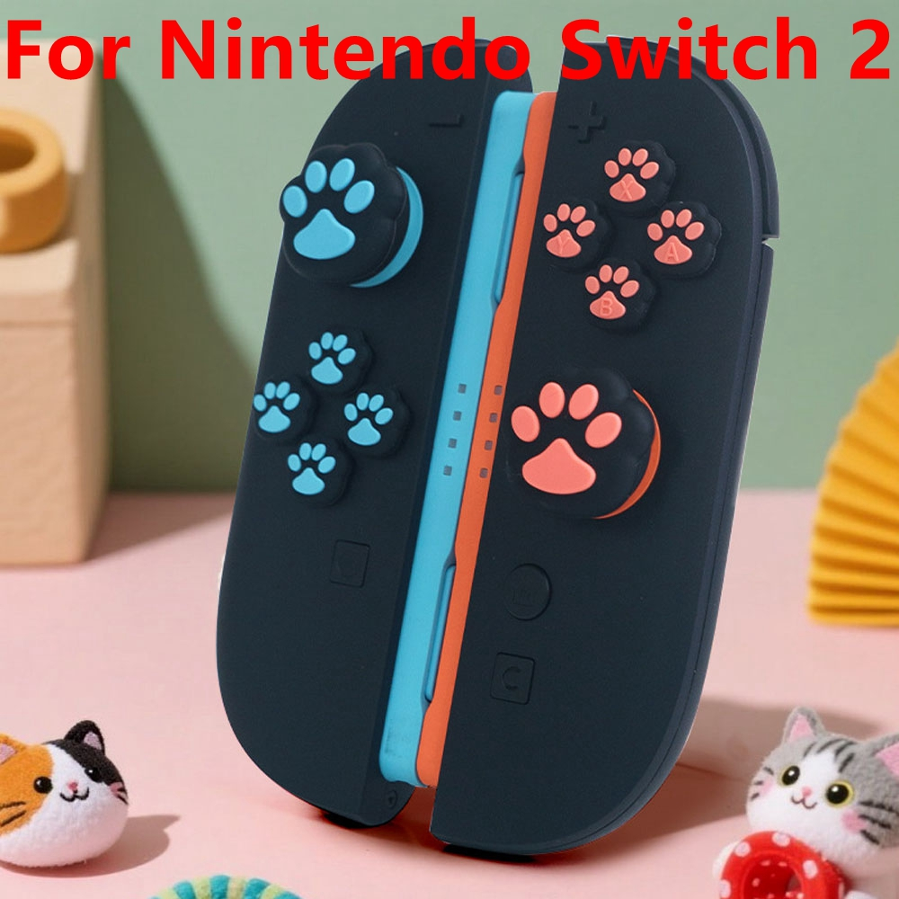 Tampas De Botão D-Pad Com Padrão De Pata De Gato Conjunto De Punhos De ...