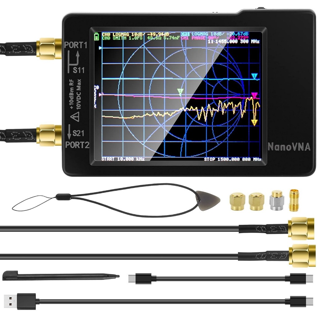 Analisador De Rede Vetorial NanoVNA-H Atualizado AURSINC | 10KHz-1.5GHz HW V3.6 HF/VHF/UHF ...