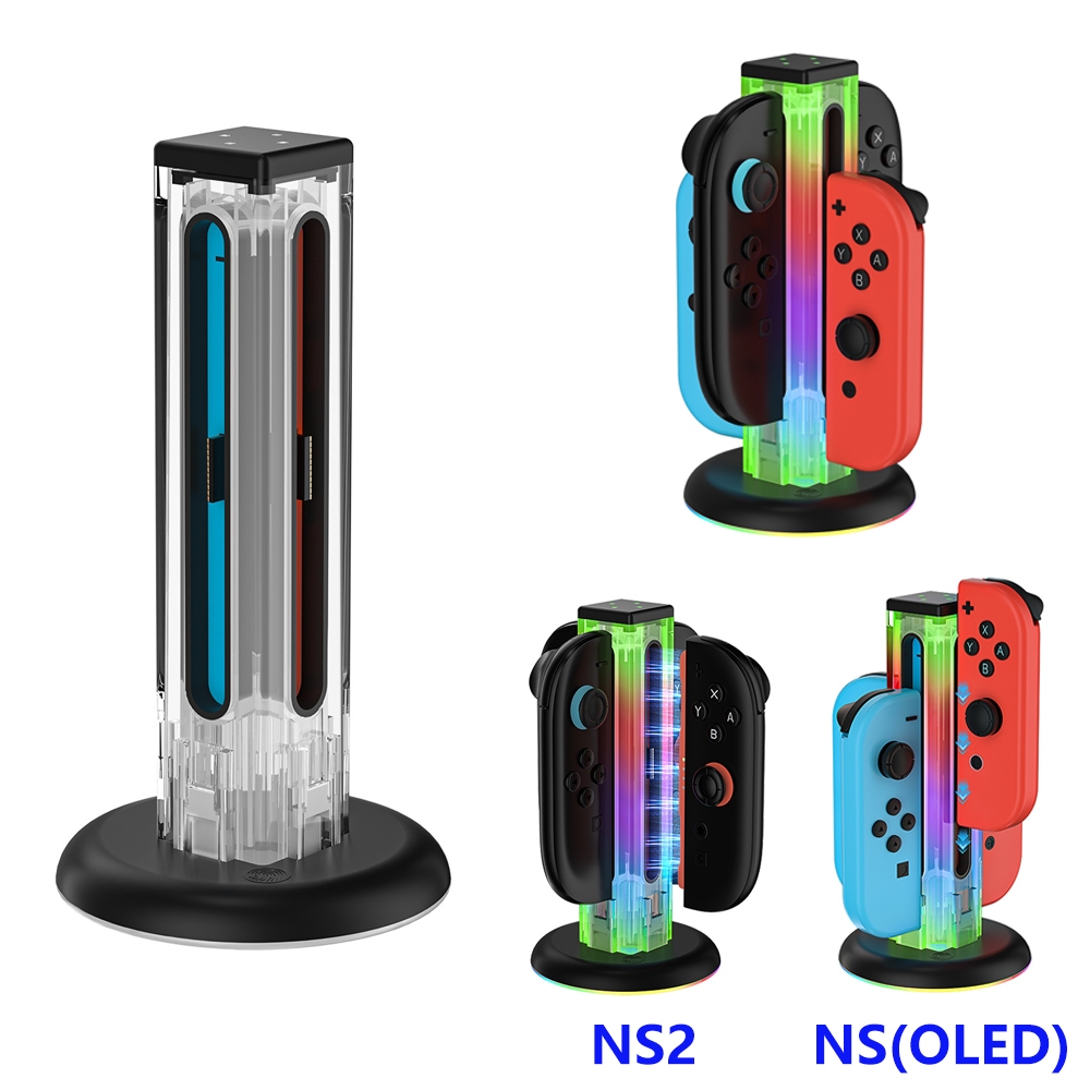 JYS RGB Dock de Carregamento para Nintendo Switch 2/Nintendo Switch(OLED) Joy-Con | Shopee Brasil