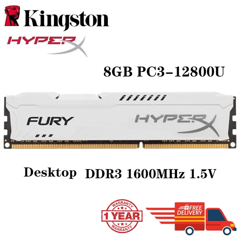 Kingston HyperX Branco 4GB 8GB DDR3 1600Mhz 1866MHz 1.5V PC3-14900U PC3-12800 Desktop Para ...