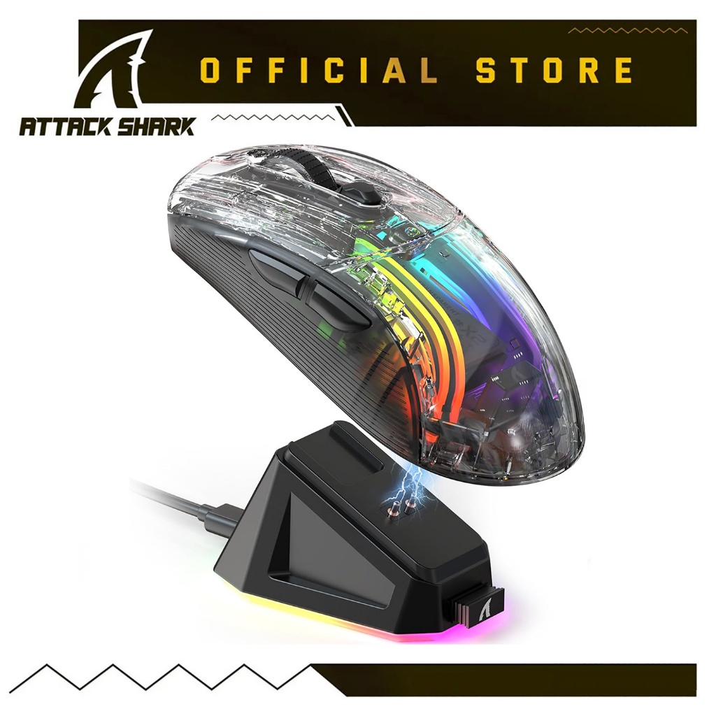 Mouse Para Jogos Sem Fio ATTACK SHARK X2PRO , Base De Carregamento Magnética ,/Com BT/2.4G ...