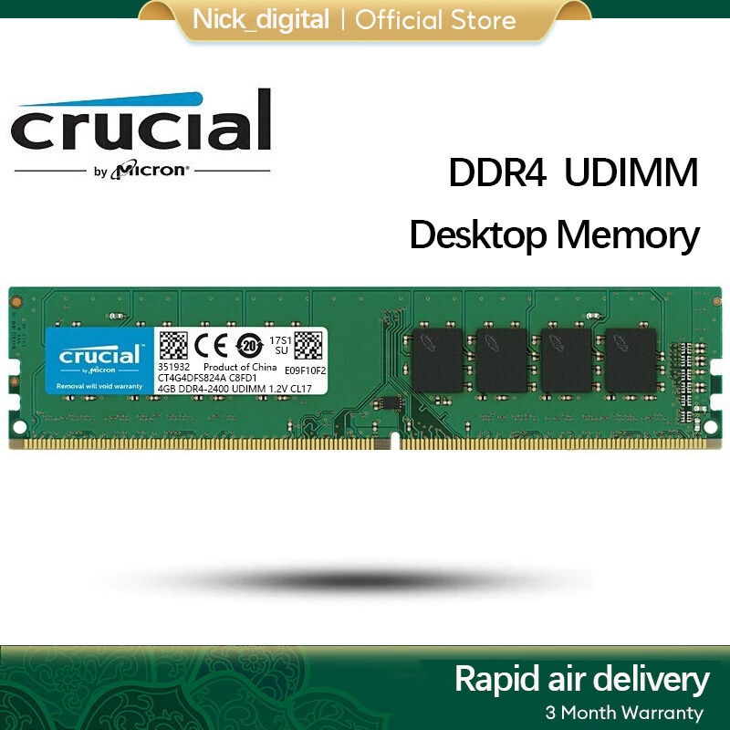 Crucial DDR4 PC RAM 4GB 8GB 16GB DDR4 2133Mhz 2400Mhz 2666MHz 3200Mhz 288PIN 1.2v DIMM Desktop ...