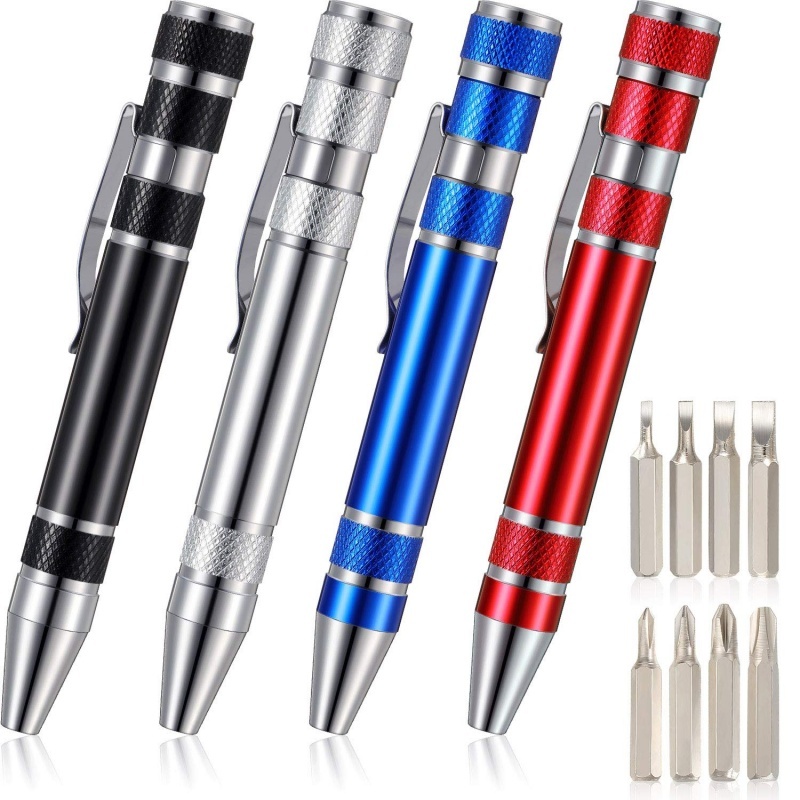 kit 4 Multitool Pen Screwdriver Set - 8 in 1 Mini Screwdriver, Magnetic ...