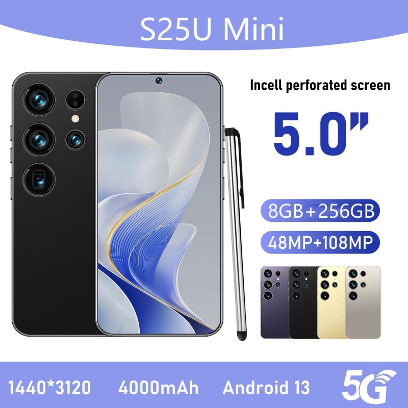 S25U Mini Celular 5.0Polegadas HD Tela Celulares Smartphone Cartão Sim ...