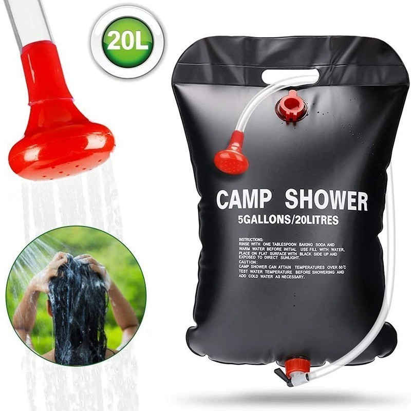Chuveiro solar portátil, adequado para camping, capacidade de 20L ...