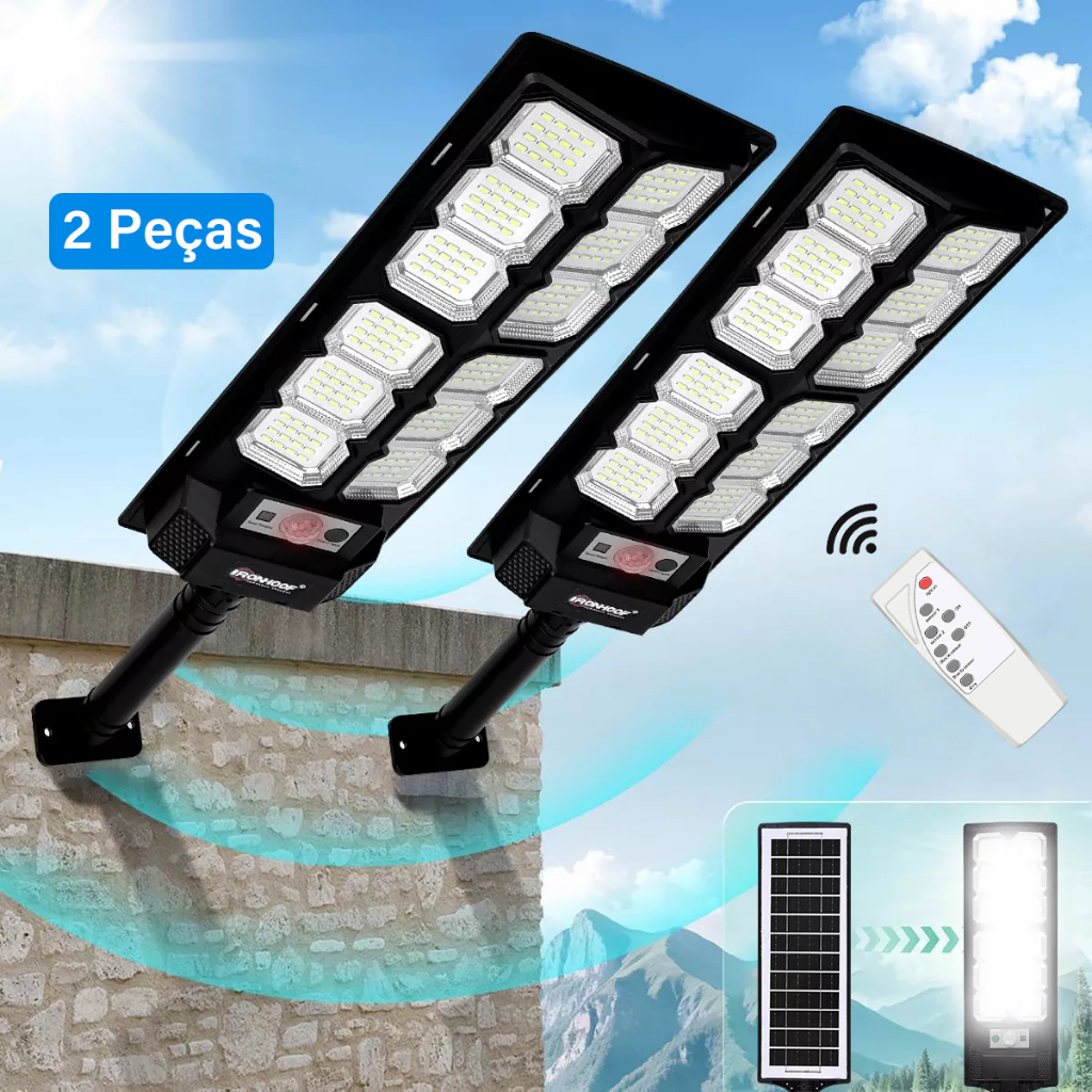 Kit 2 Luz Solar Iluminação Externa Luminária Solar Externa Para Jardim ...
