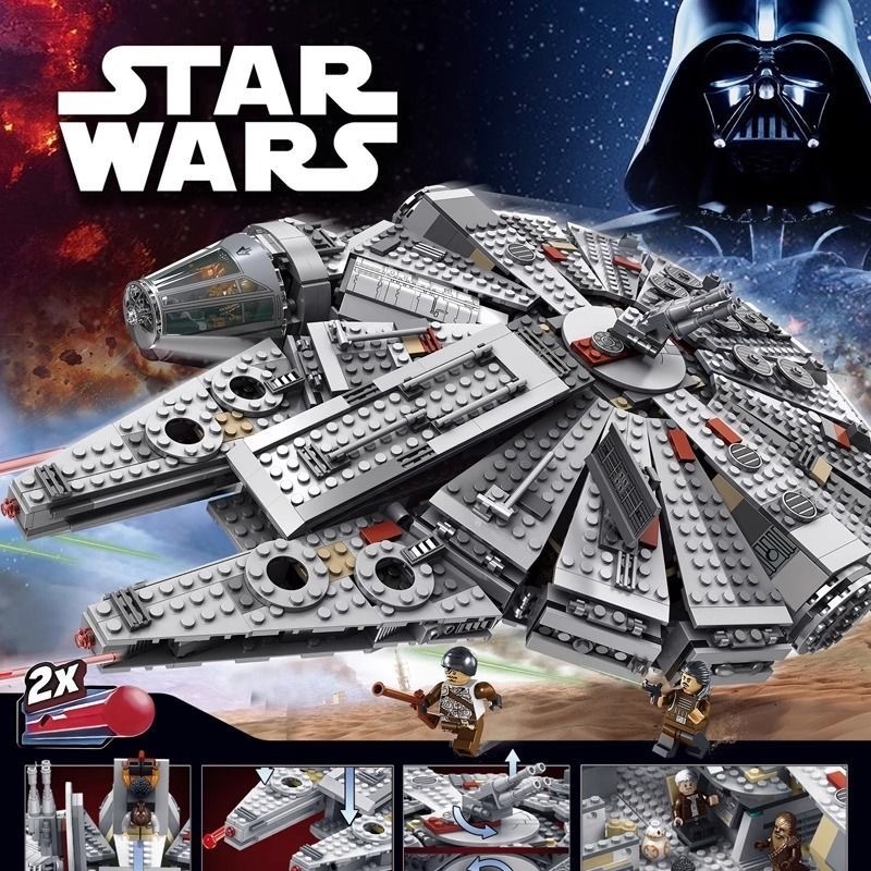 Lego blocos de construção Star Wars Millennium Falcon AT-ST Walker ...