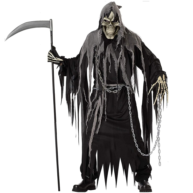 Fantasia Masculina De Halloween Grim Reaper Cosplay Foice Monster Death ...
