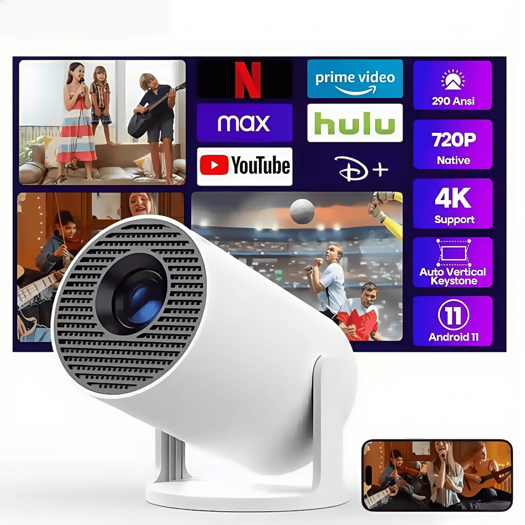 Projetor HY300 Original Portátil Smart Android 11 4K Ultra HD HDMI Wifi Bluetooth Alto Falante ...
