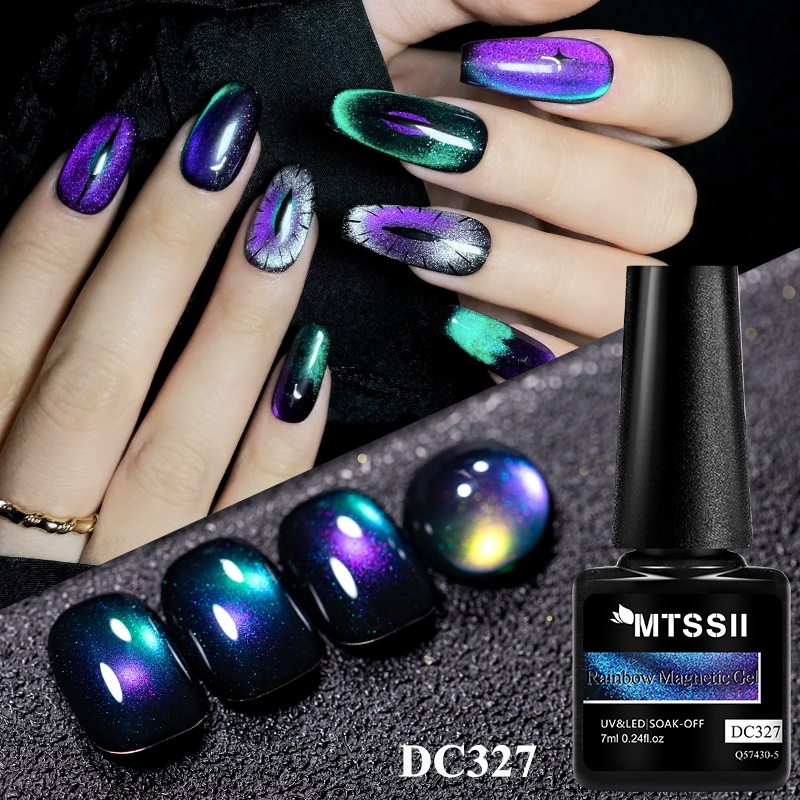 MTSSII 7ml Gato Gel Magnético De Unhas Semi Permanente Glitter Dinâmico Refletivo UV Arte Verniz ...