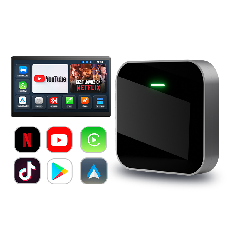 Streaming Box Adaptador Carplay Wireless Sem Fio 3 Em 1 Android12 4GB+64GB Suporta Netflix ...